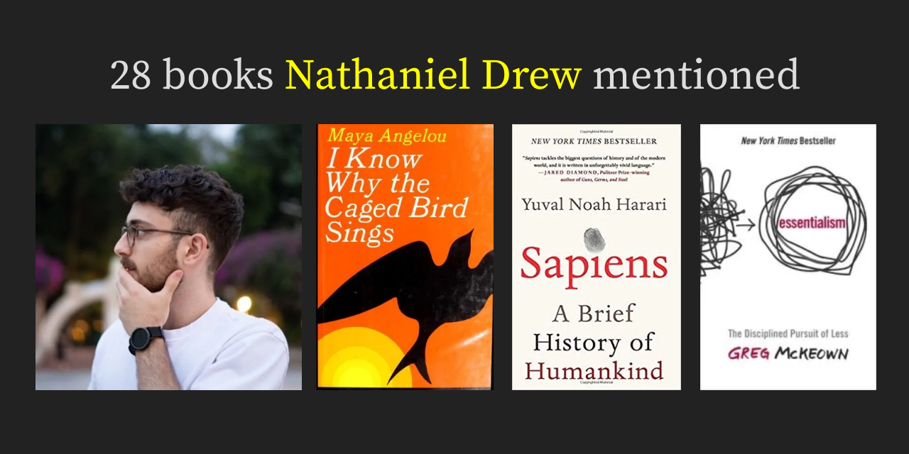 28 books Nathaniel Drew mentioned, ranked!